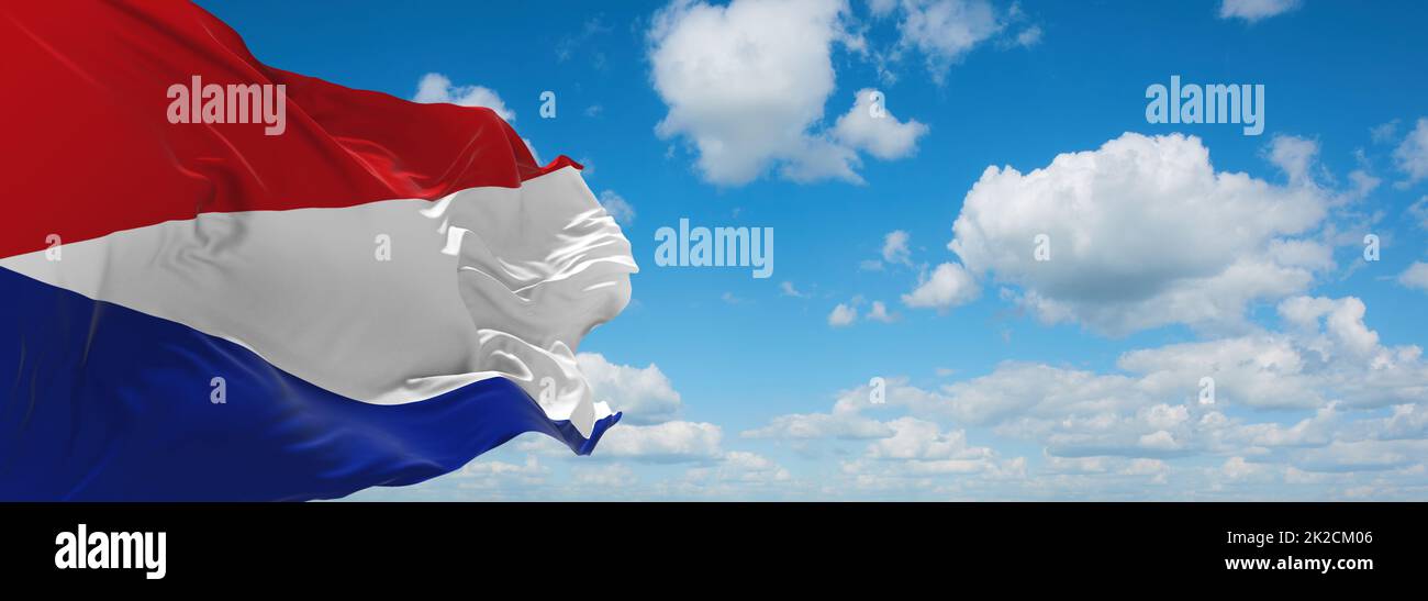 flag of Natalia Republic, africa at cloudy sky background, panoramic ...