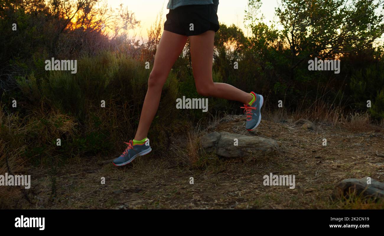 Woman jogging low angle hi-res stock photography and images - Alamy