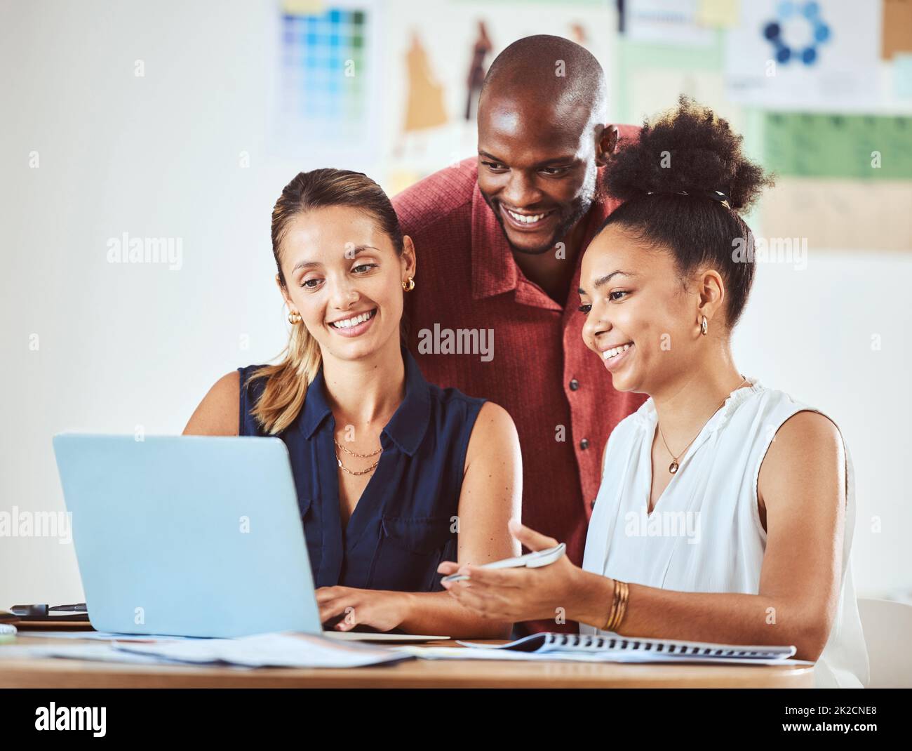 Teamwork, planning and digital marketing strategy in a meeting with ...