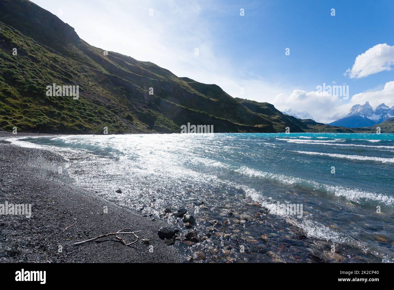 Chilean Patagonia landscape, Torres del Paine National Park Stock Photo ...