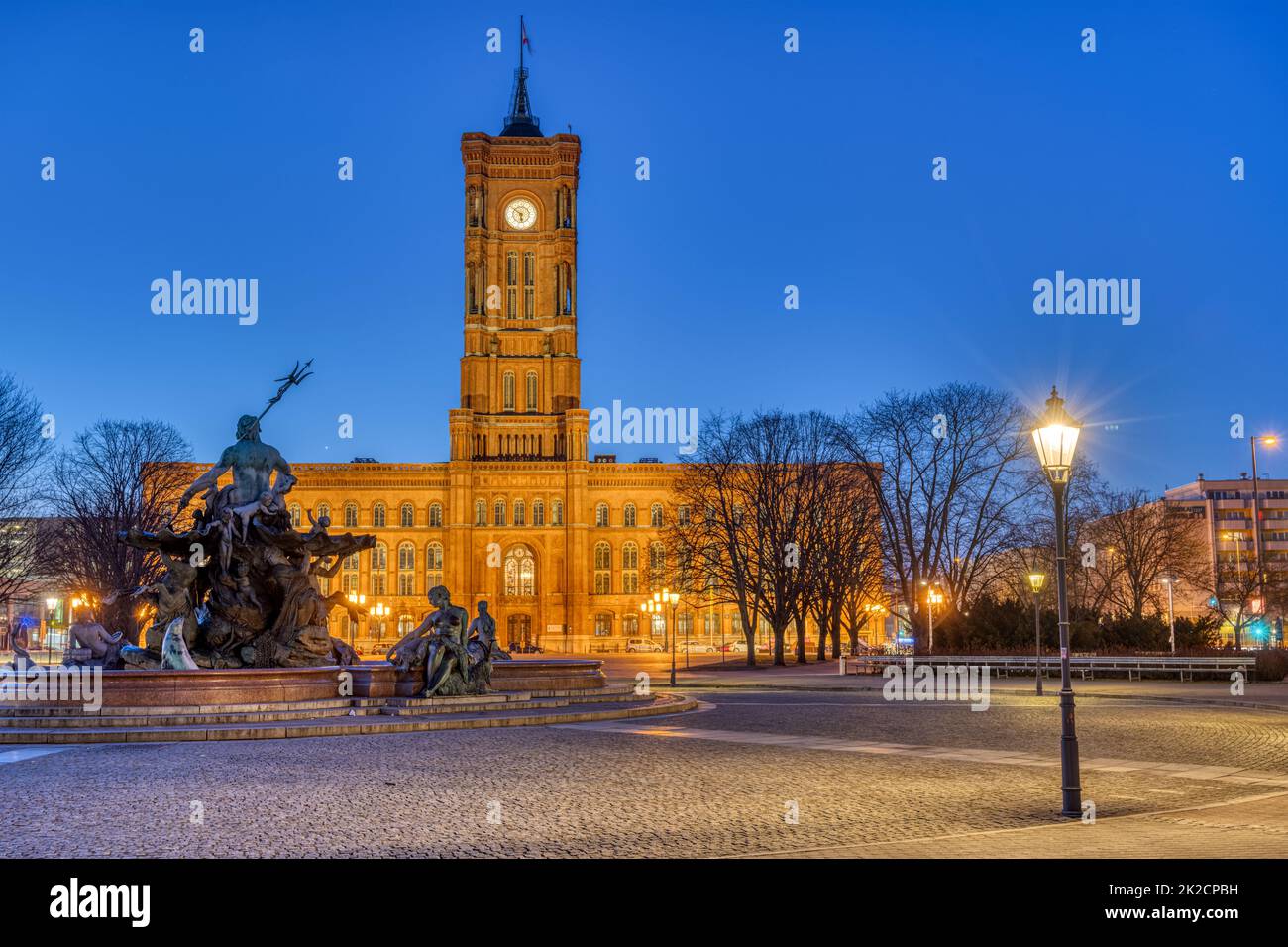 The famous Rotes Rathaus in Berlin at twilight Stock Photo - Alamy