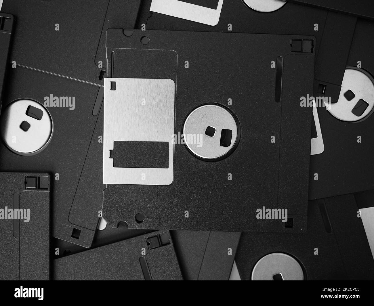 magnetic disc aka diskette in black and white Stock Photo - Alamy