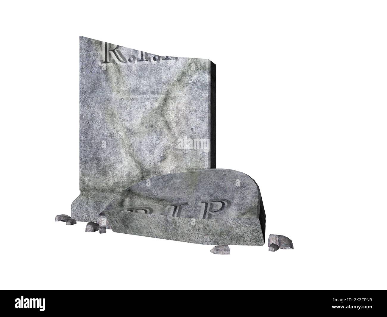Broken tombstone Cut Out Stock Images & Pictures - Alamy