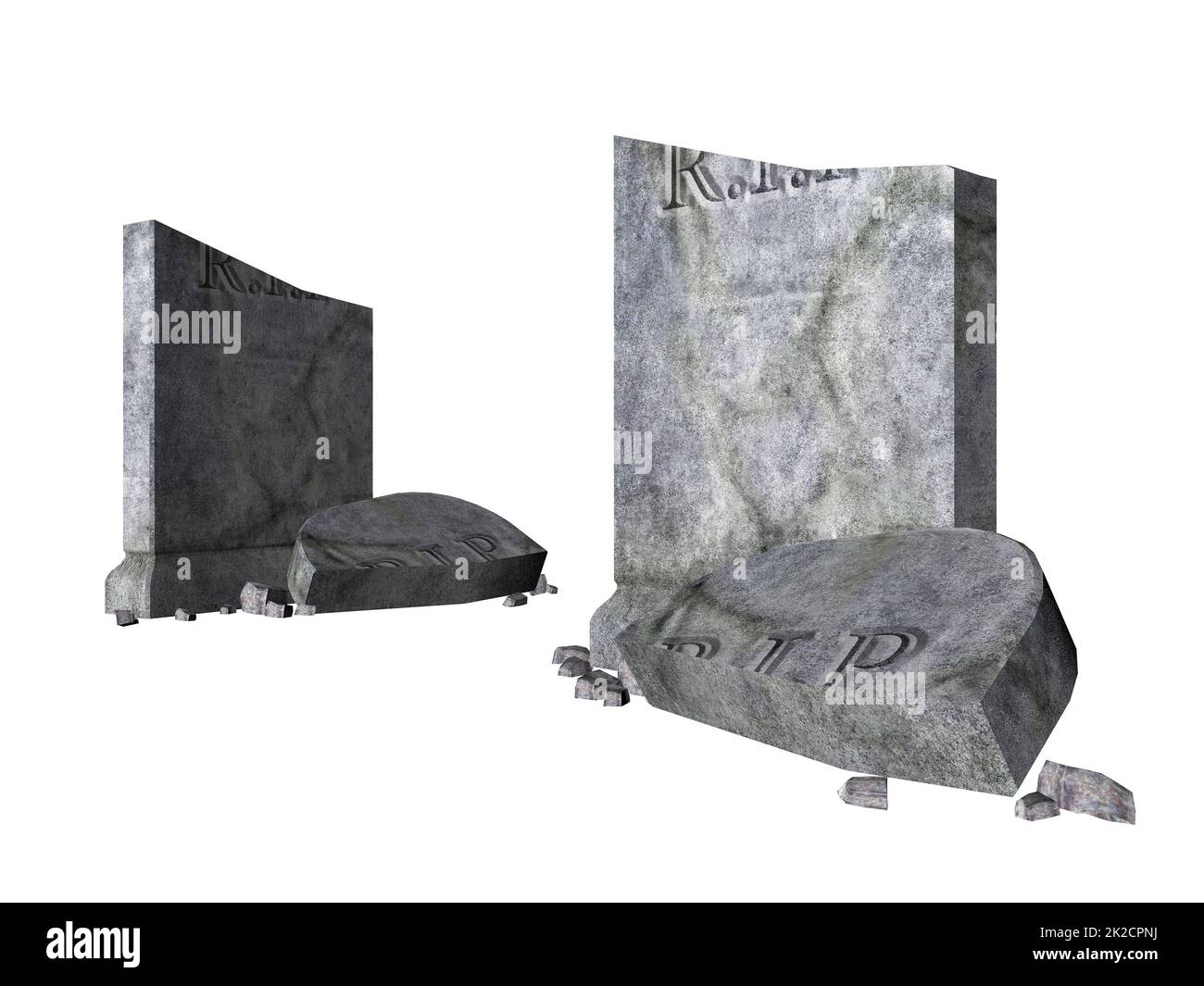 Broken tombstone Cut Out Stock Images & Pictures - Alamy