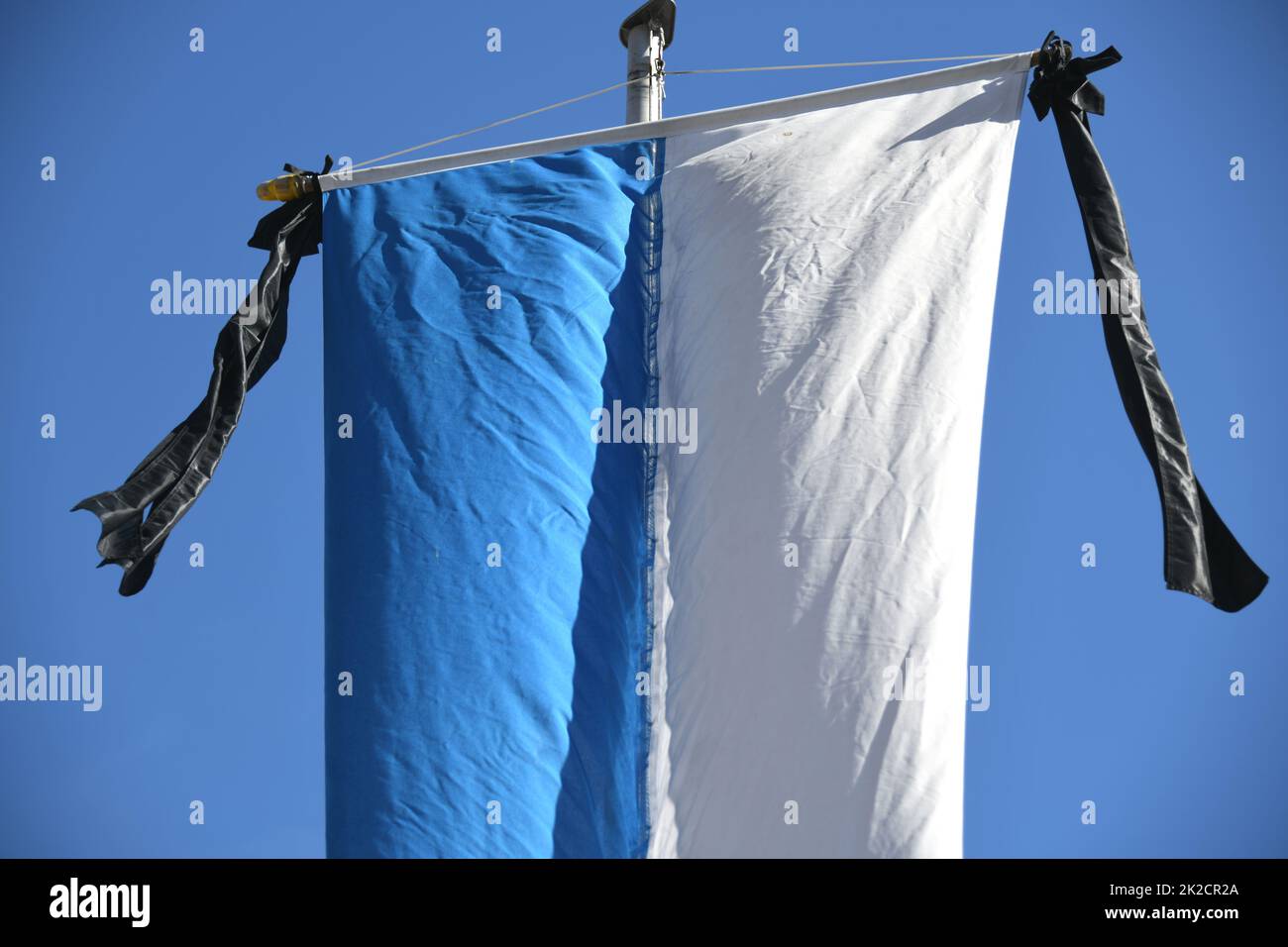 The white,blue flag of the state of the Federal Republic of Germany ...