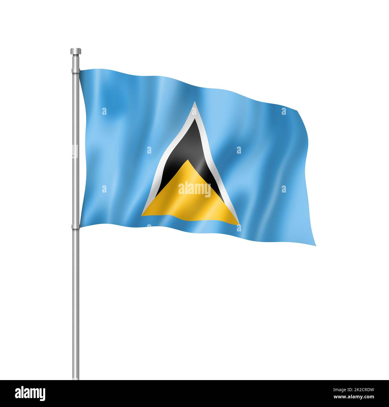 Saint Lucia flag isolated on white Stock Photo - Alamy