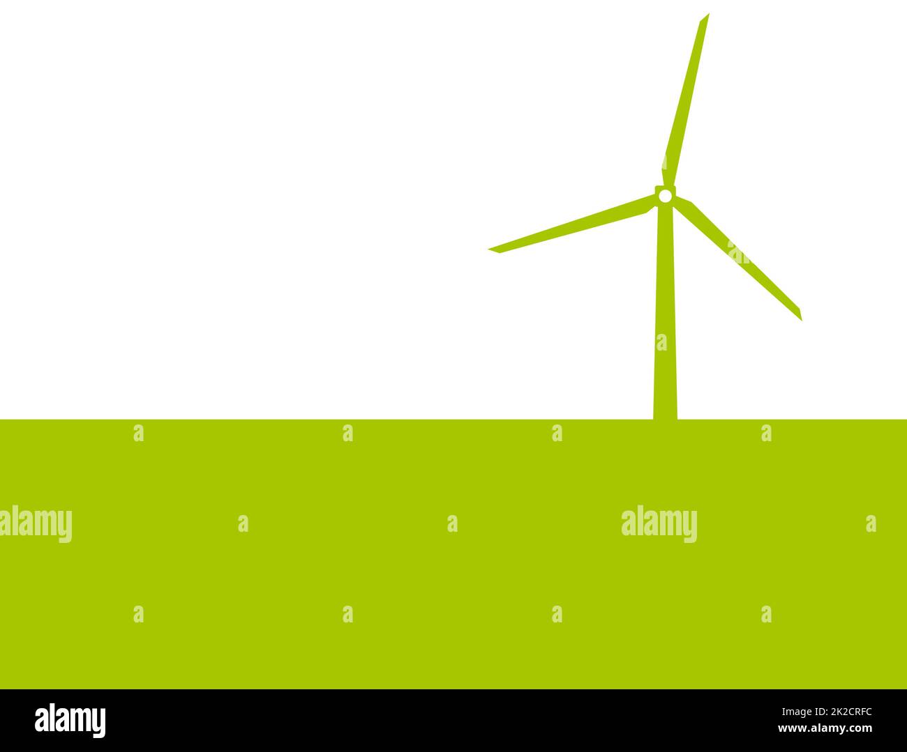 Windmill or Windenergy - Simple green background illustration Stock ...