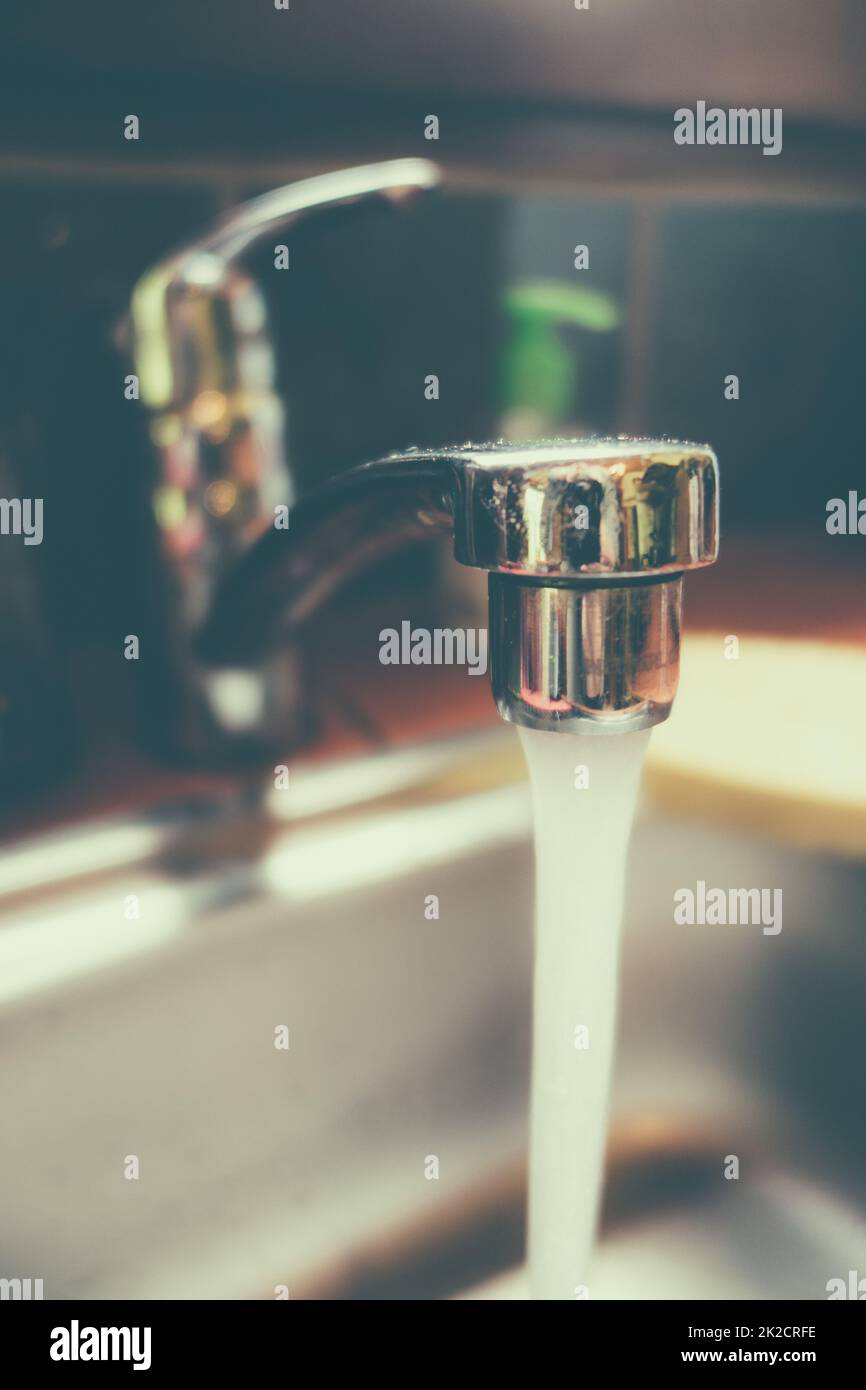 Water tap, faucet, closeup view Stock Photo - Alamy
