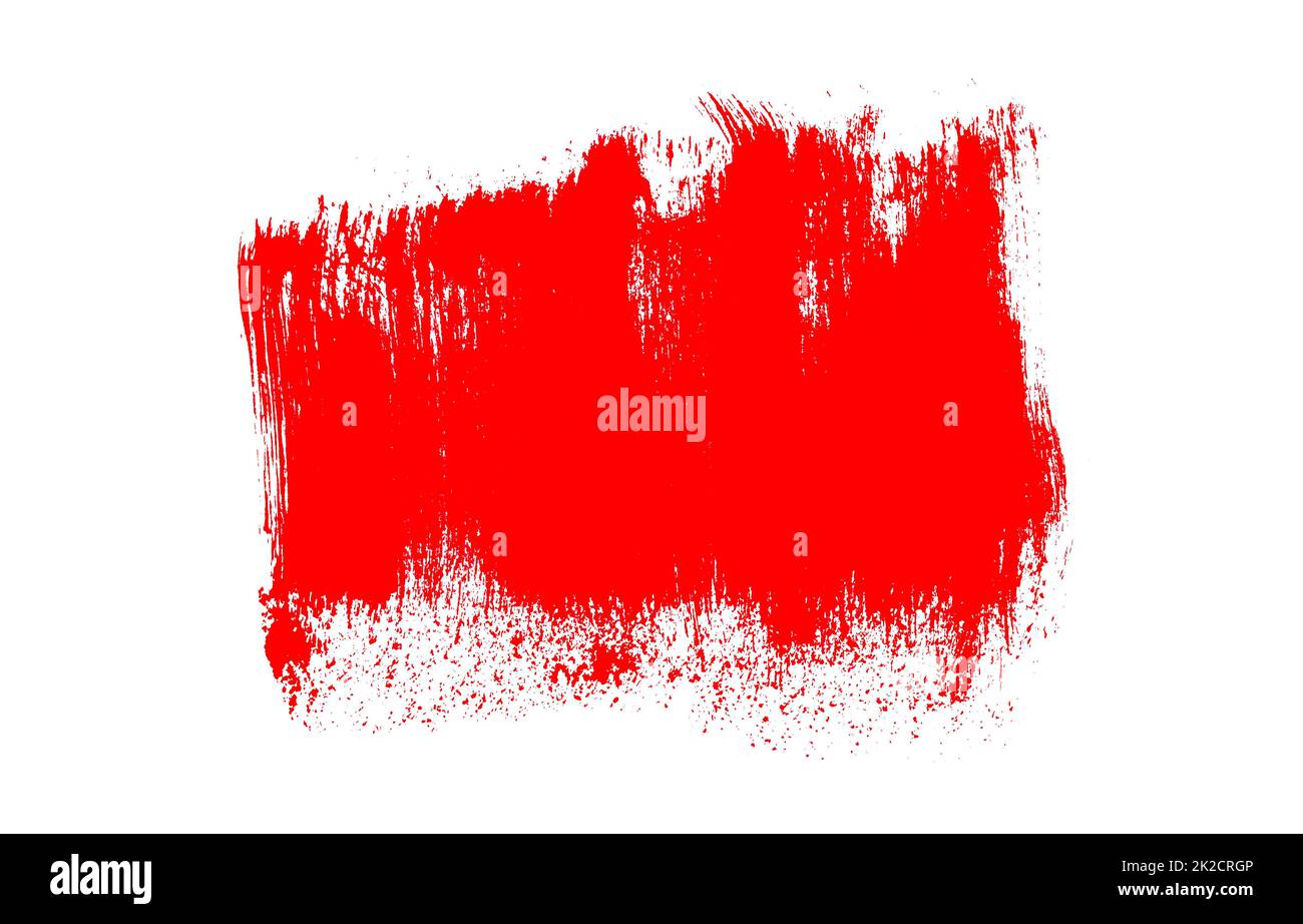 Painted red brush texture on white background Stock Photo - Alamy