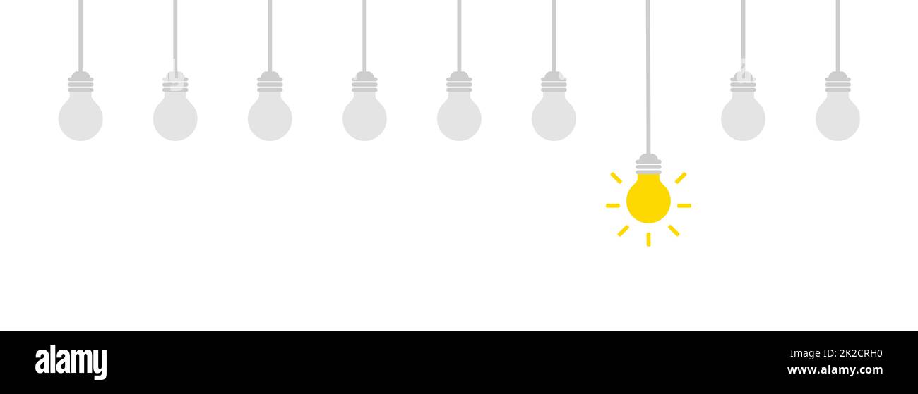 Light Bulb Banner showing Creative Solution Stock Photo - Alamy