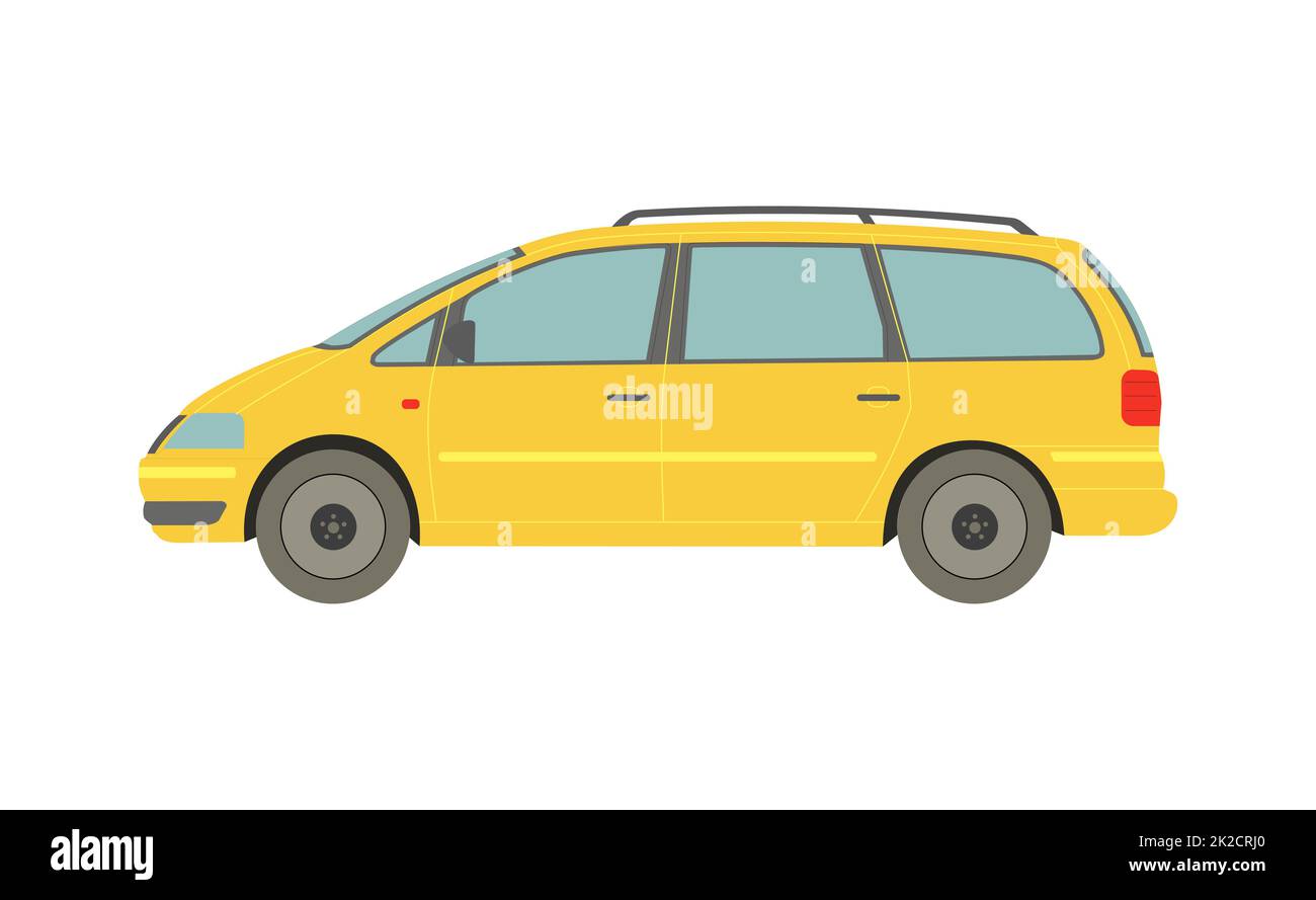 Big yellow minivan on white background - Vector Stock Photo - Alamy