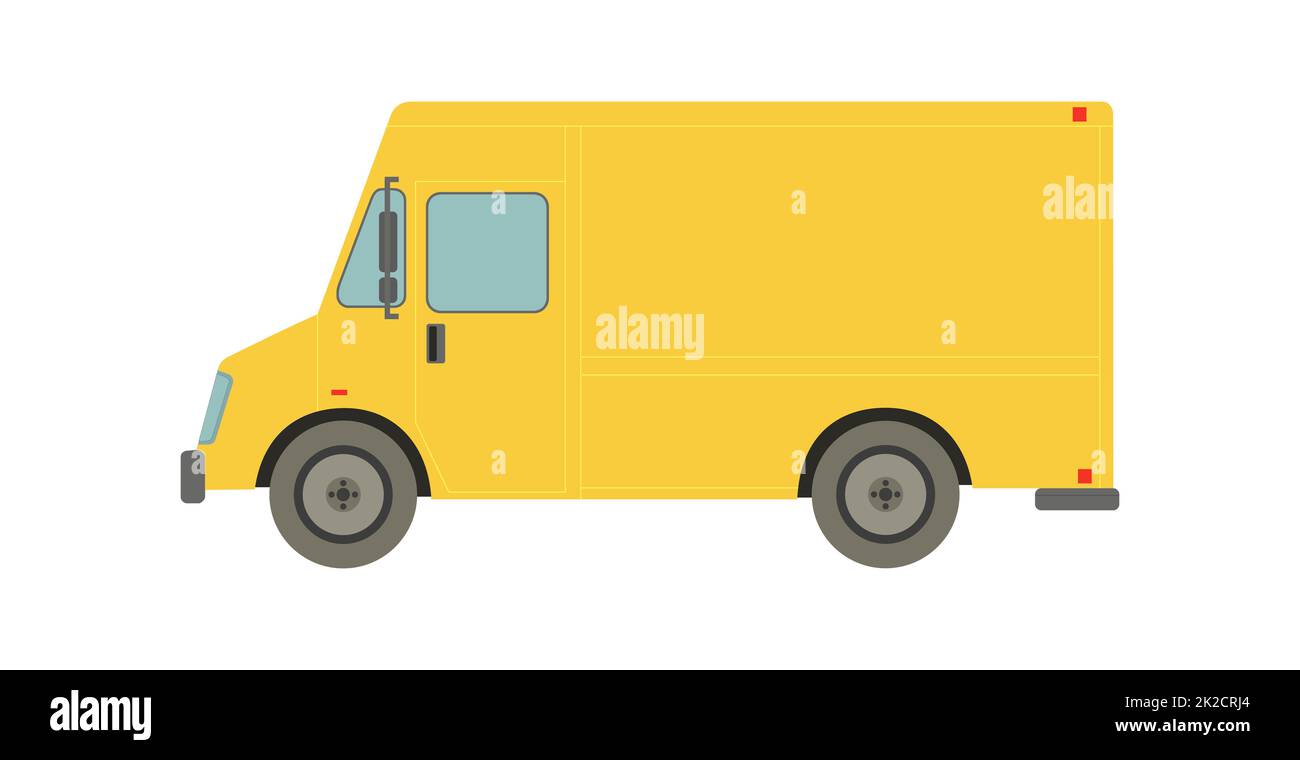 Large yellow van on a white background - Vector Stock Photo - Alamy