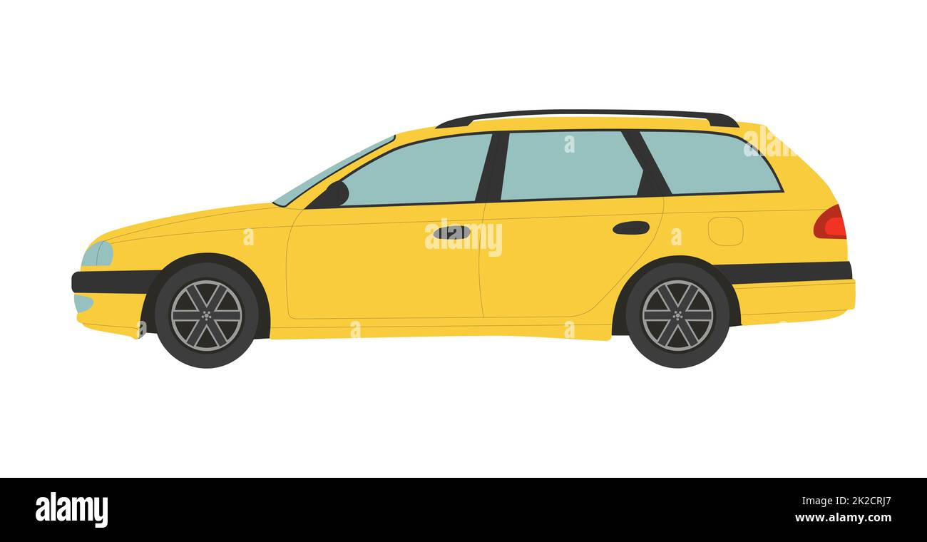 Yellow transport station wagon on a white background - Vector Stock ...