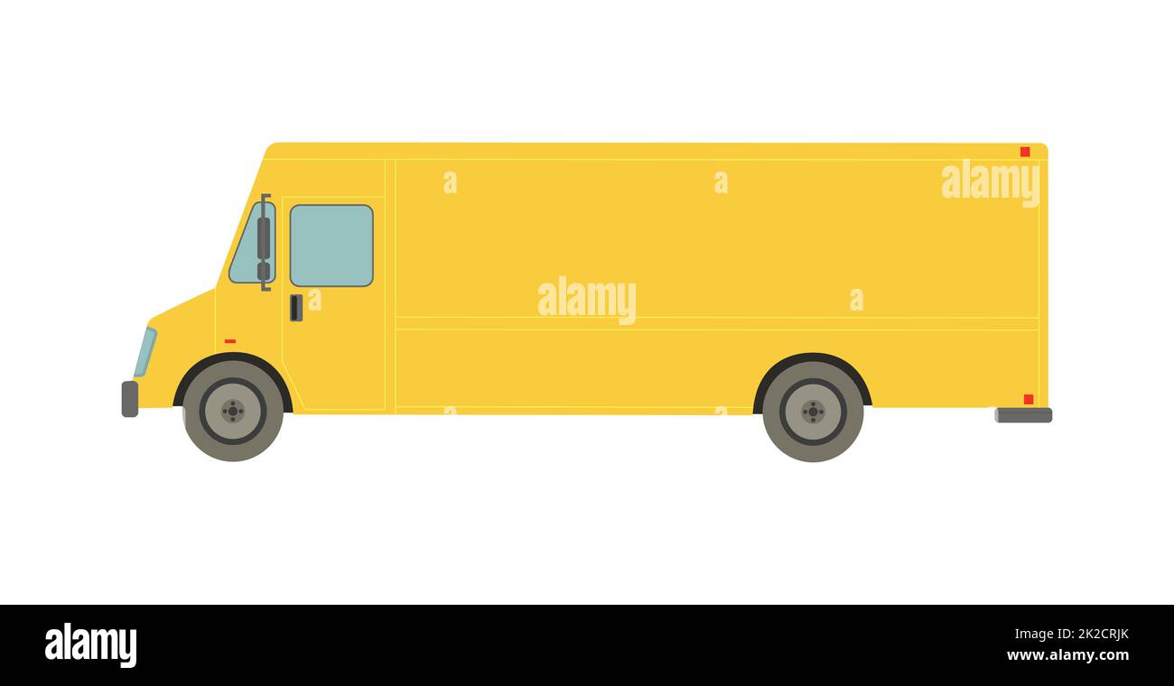 Large yellow van on a white background - Vector Stock Photo - Alamy