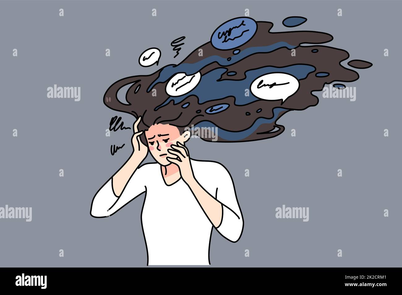 Stressed woman suffer with paranoid thoughts Stock Photo - Alamy