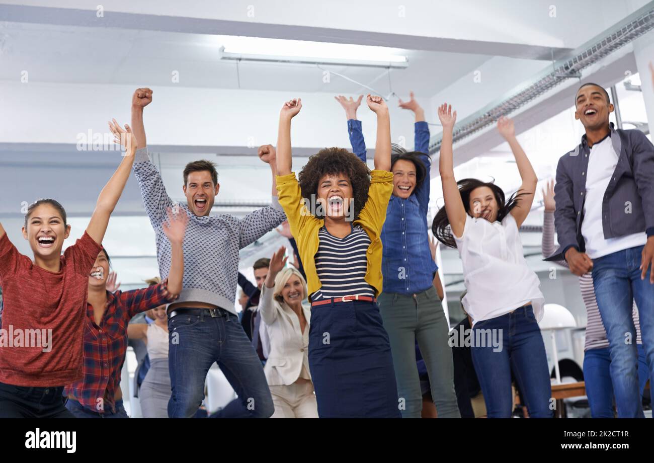 People celebrating a win hi-res stock photography and images - Alamy