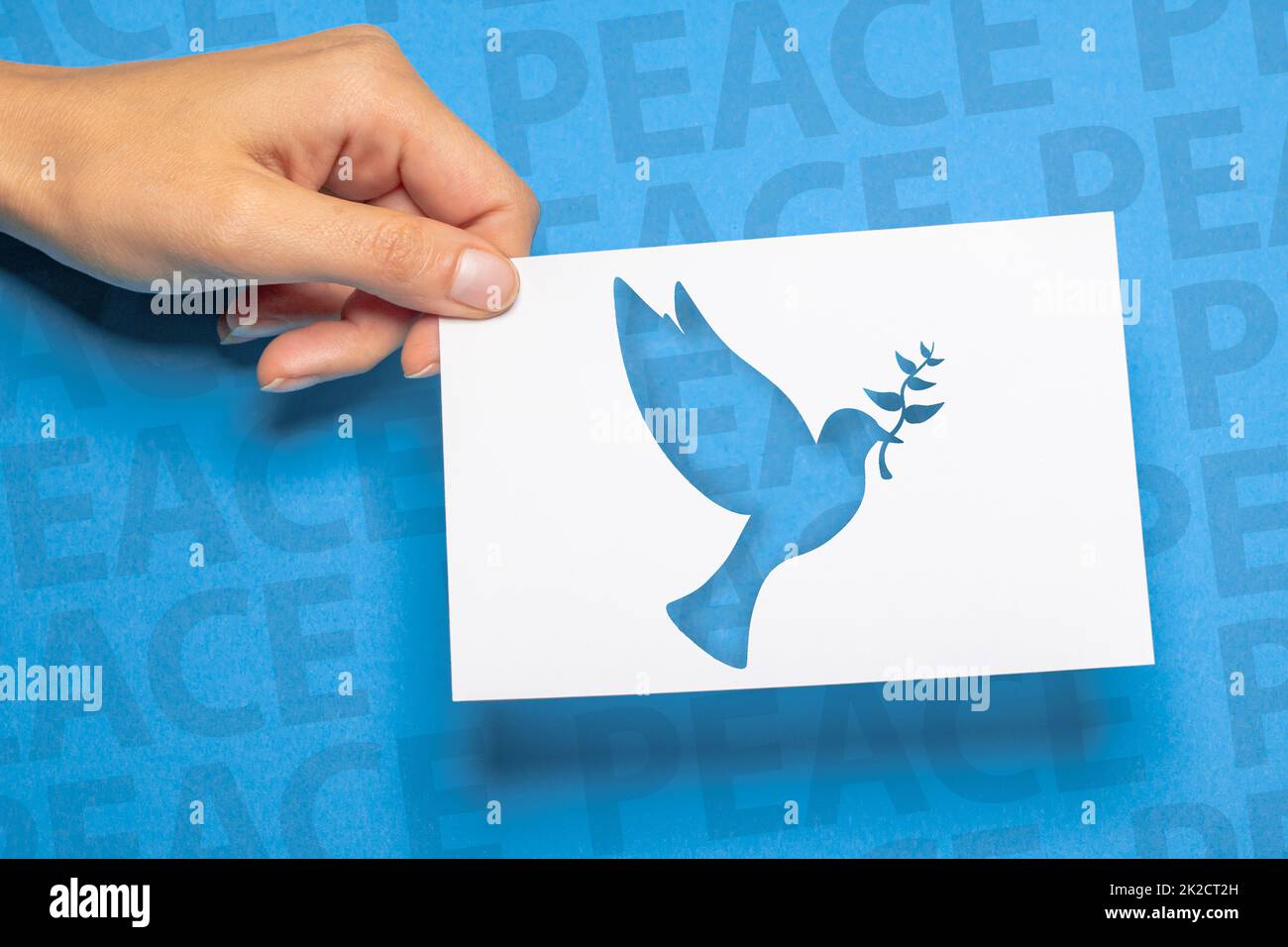 woman holding letter with Dove of peace Symbol Stock Photo - Alamy
