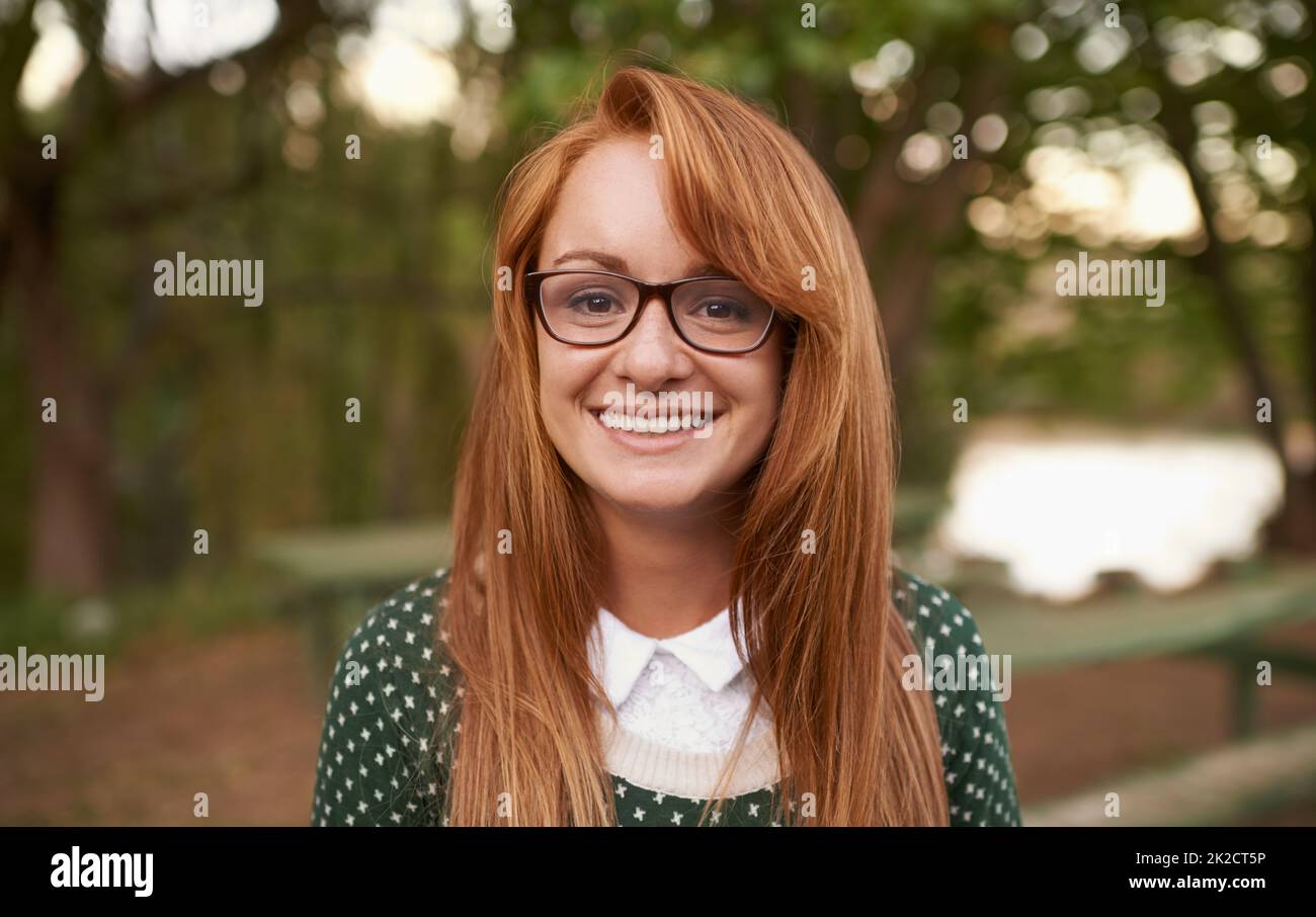 Confident and self-assured. Portrait of an attractive teenage girl ...