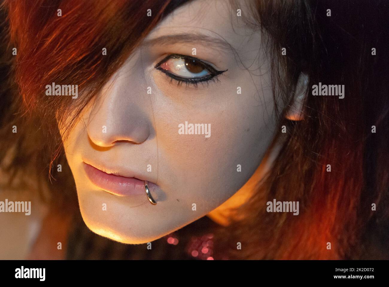 Young punk emo Girl looking at camera, close-up Stock Photo - Alamy
