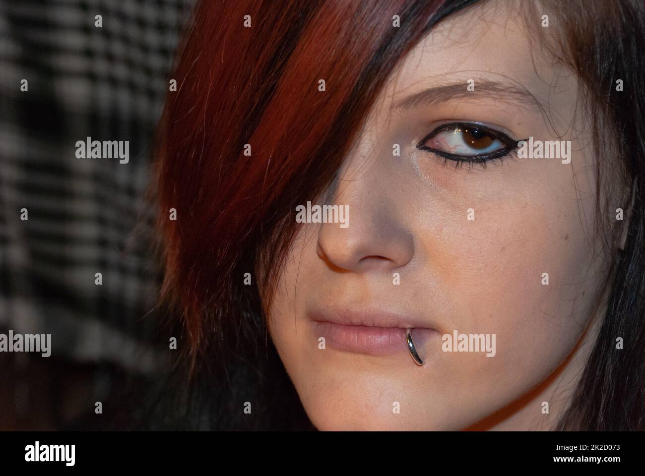 Young punk emo Girl looking at camera, close-up Stock Photo - Alamy