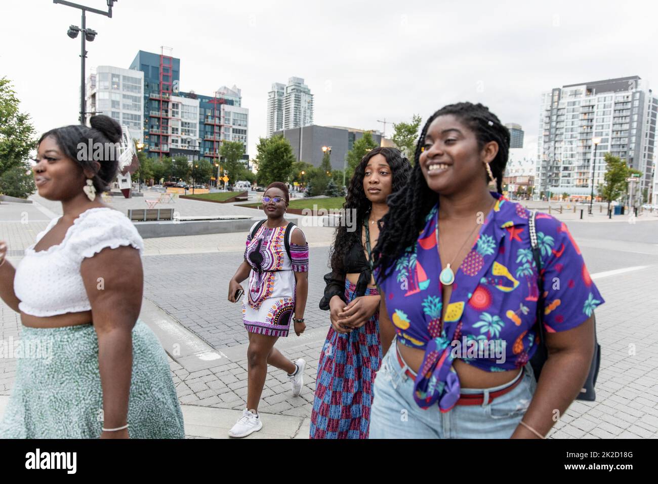 Happy black women in group hi-res stock photography and images - Alamy