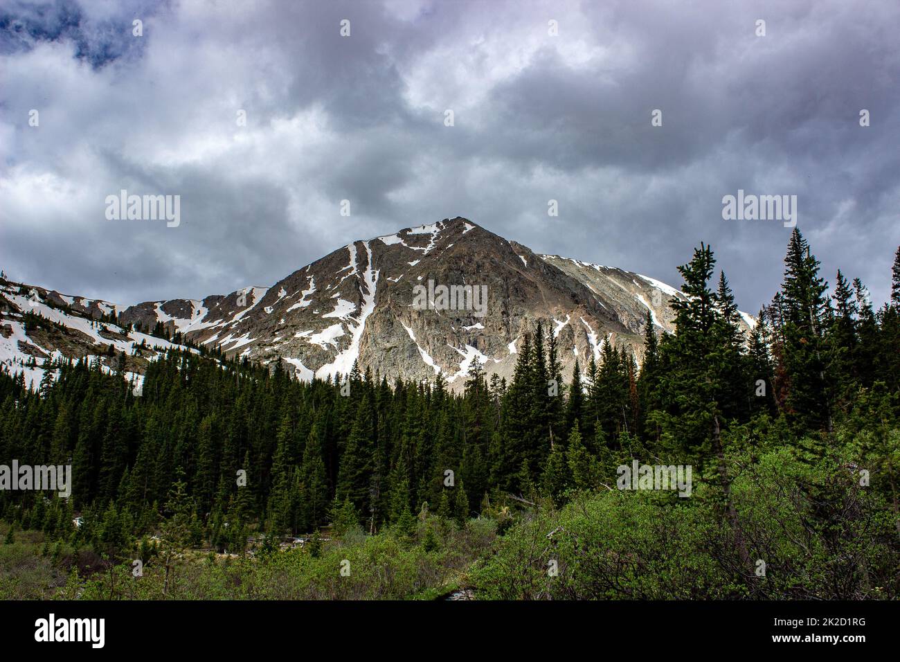 Snow Capped Mountain in Colorado Stock Photo - Alamy