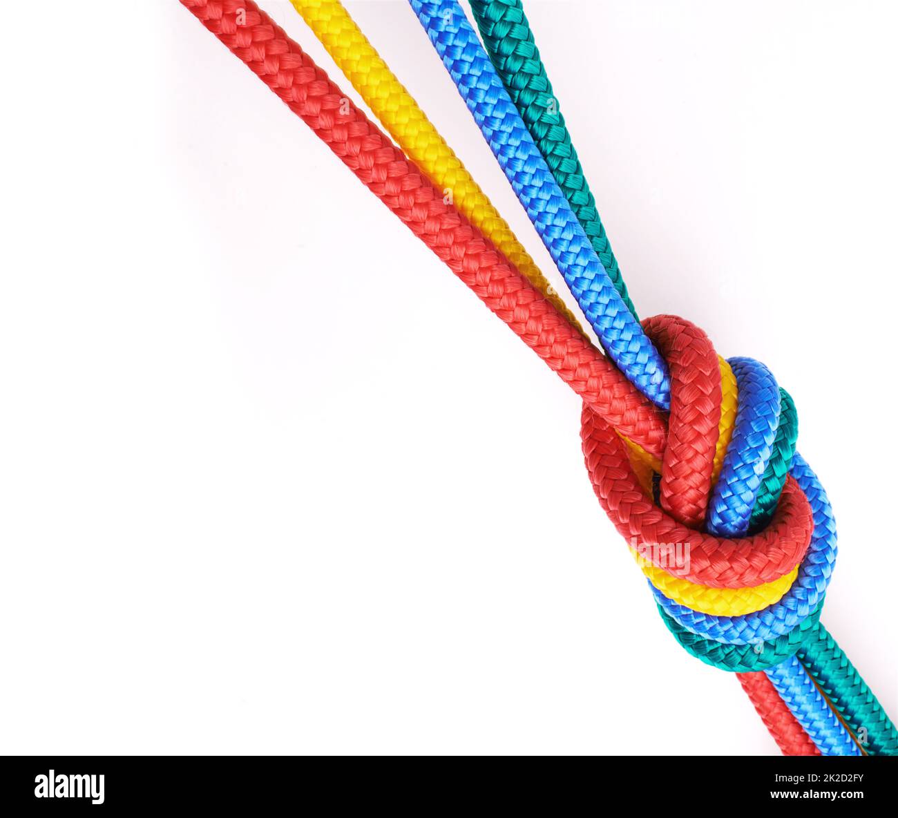 Its knot a problem. Studio shot ropes knotted together isolated on ...