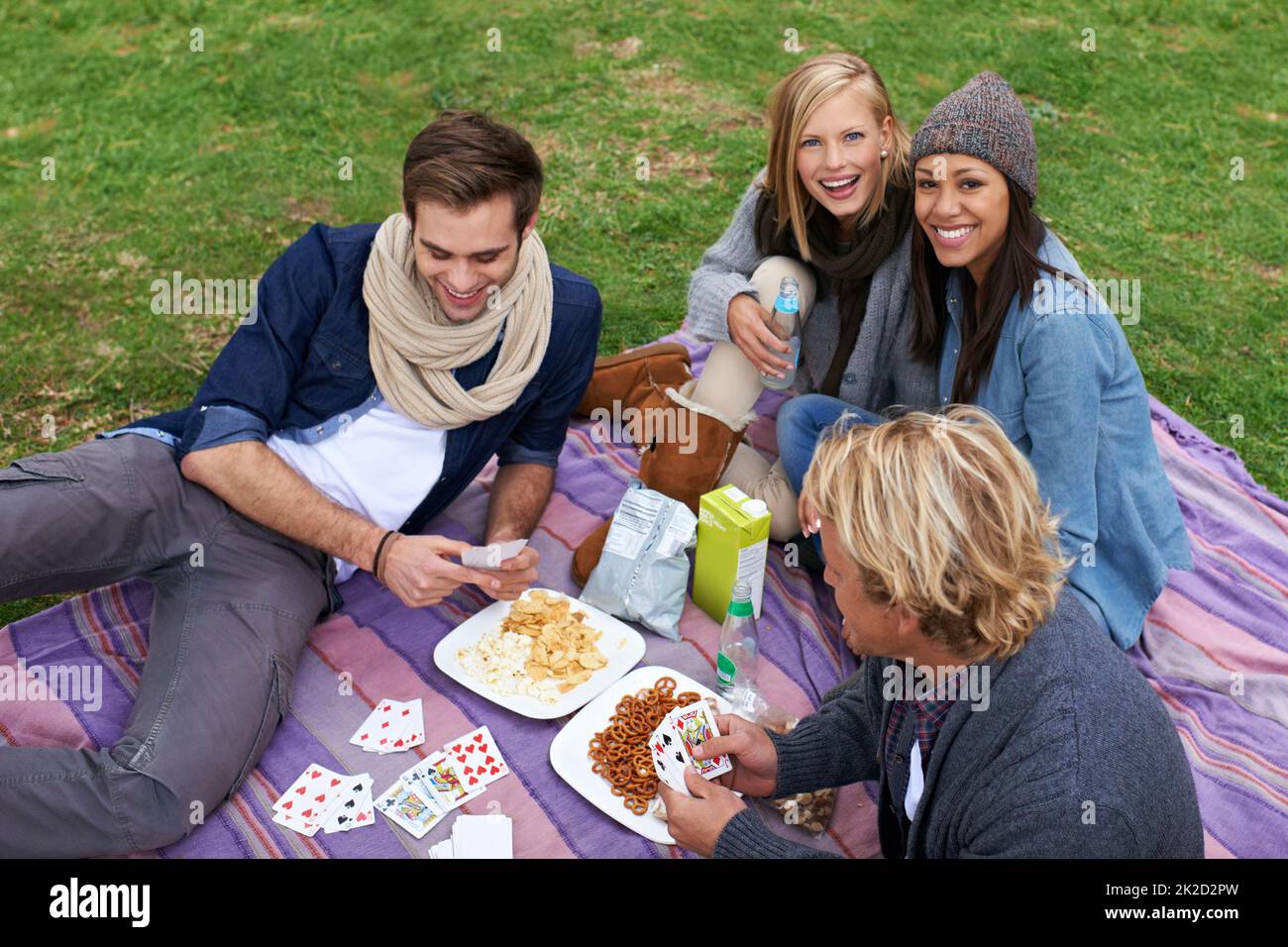 Having The Perfect Picnic A Group Of Friends Enjoying An Outdoor