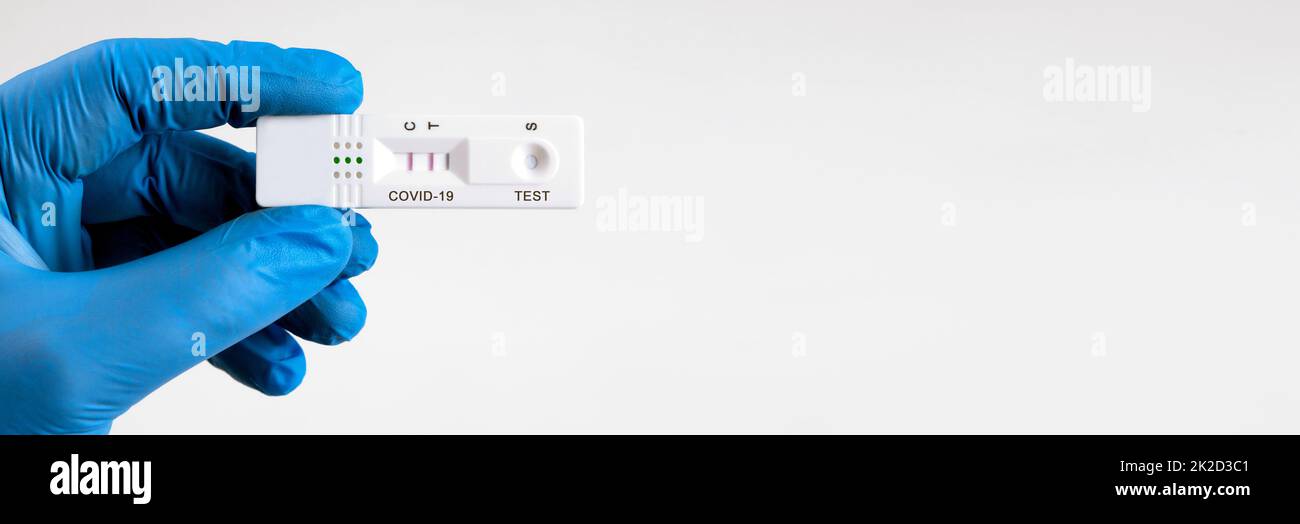 Positive test result by using rapid test device for COVID-19 Stock ...
