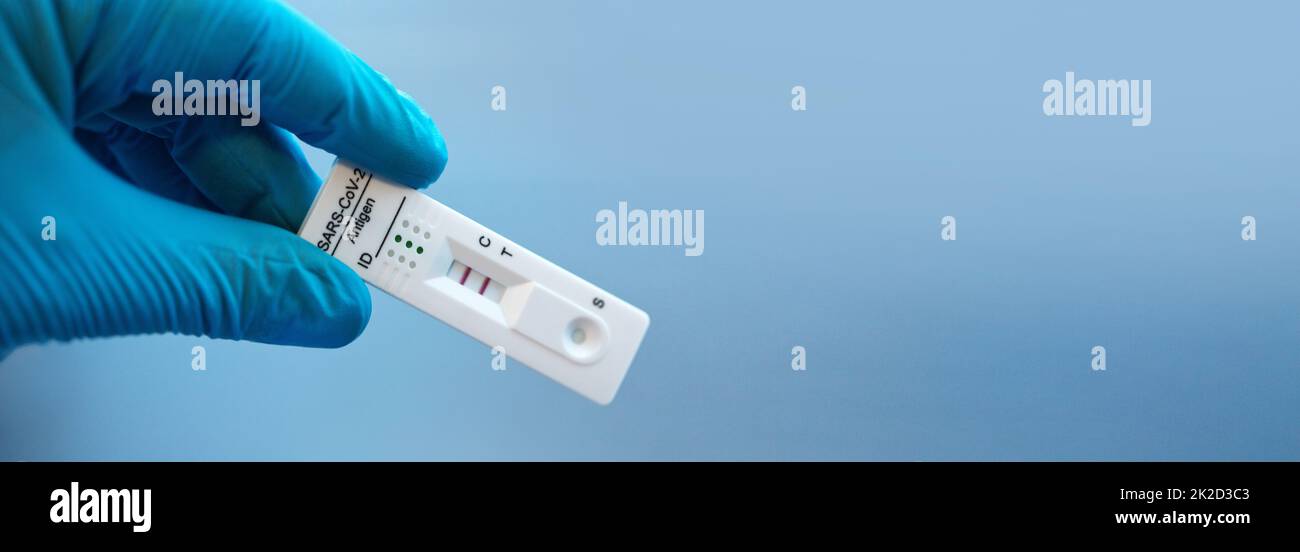 Positive test result by using rapid test device for COVID-19 Stock ...
