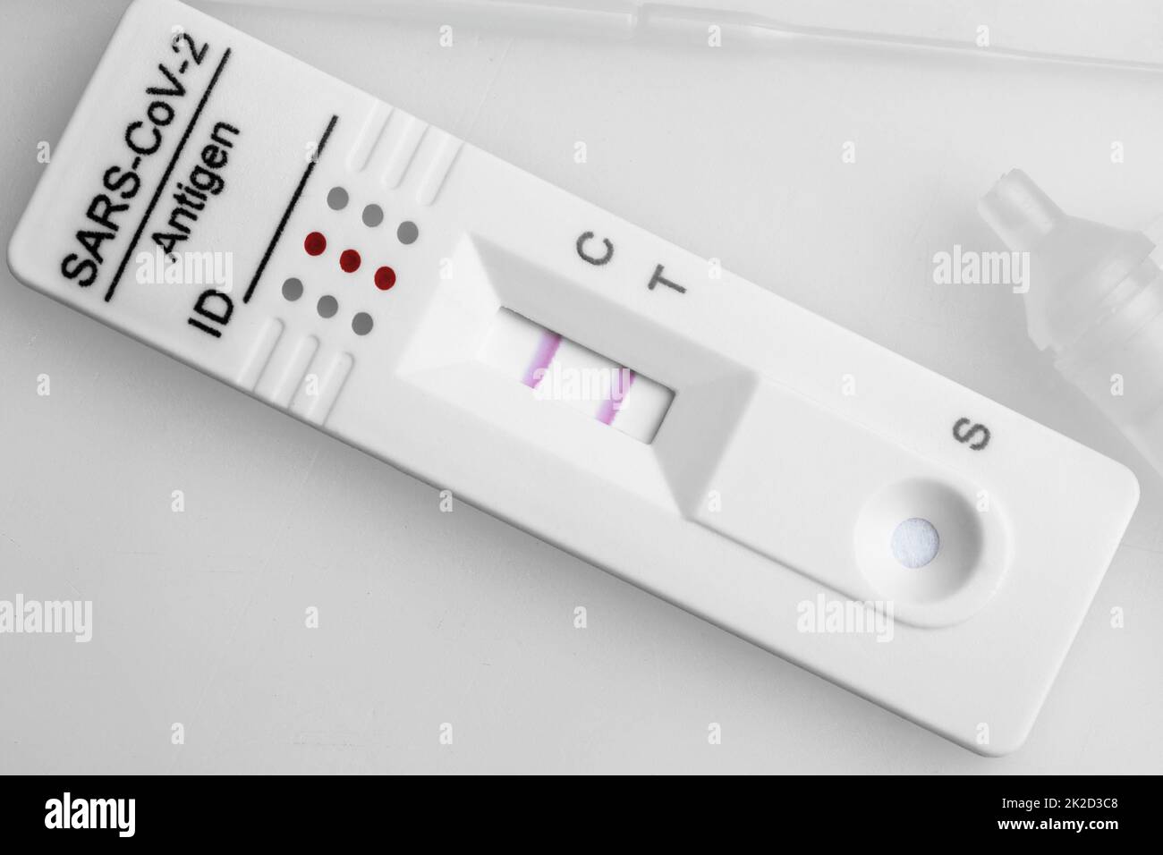 Positive test result by using rapid test device for COVID-19 Stock ...
