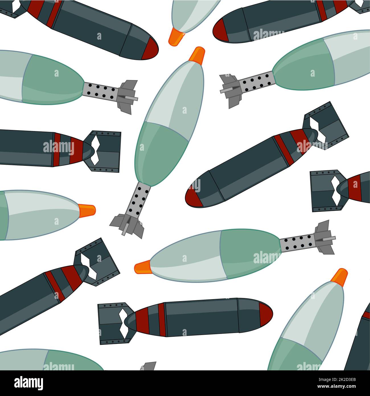 Amunitions for weapon mine and bomb decorative pattern Stock Photo - Alamy