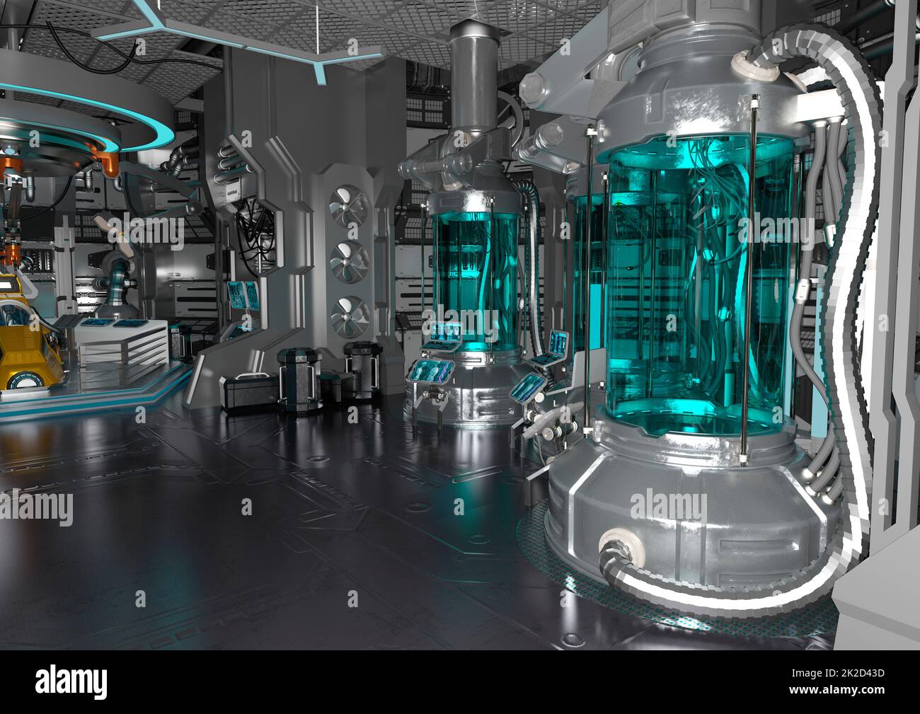 3D Rendering Science Fiction Laboratory Stock Photo - Alamy