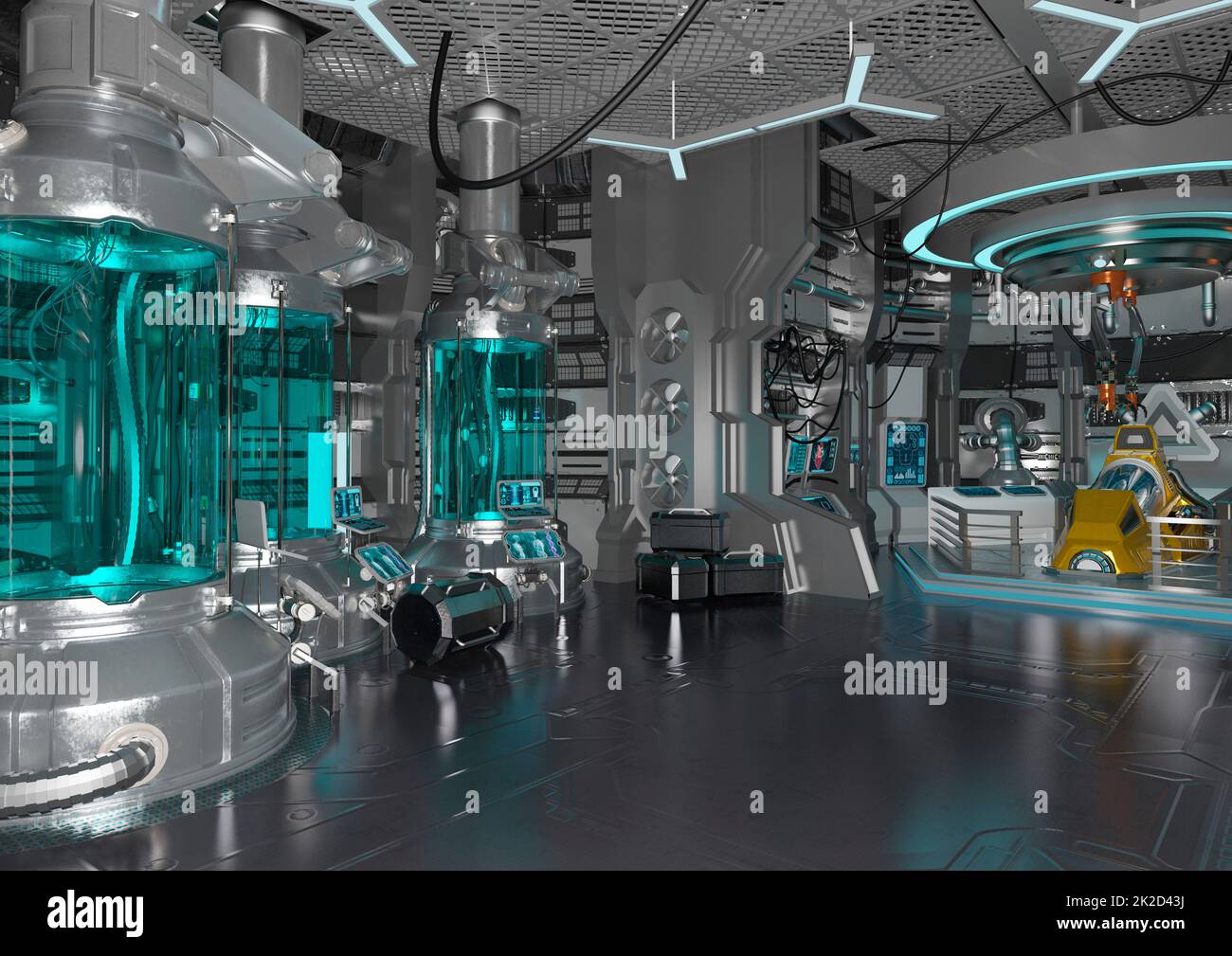 3D Rendering Science Fiction Laboratory Stock Photo - Alamy