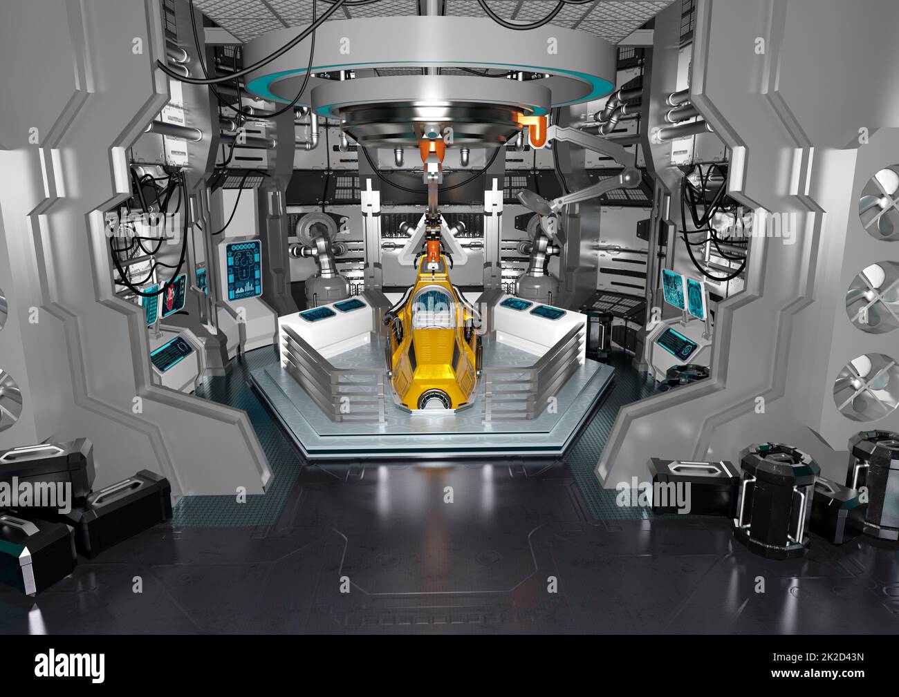 3D Rendering Science Fiction Laboratory Stock Photo - Alamy