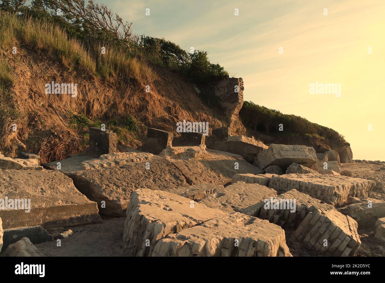 Wall remnants on the steep coast, Heiligenhafen Stock Photo - Alamy