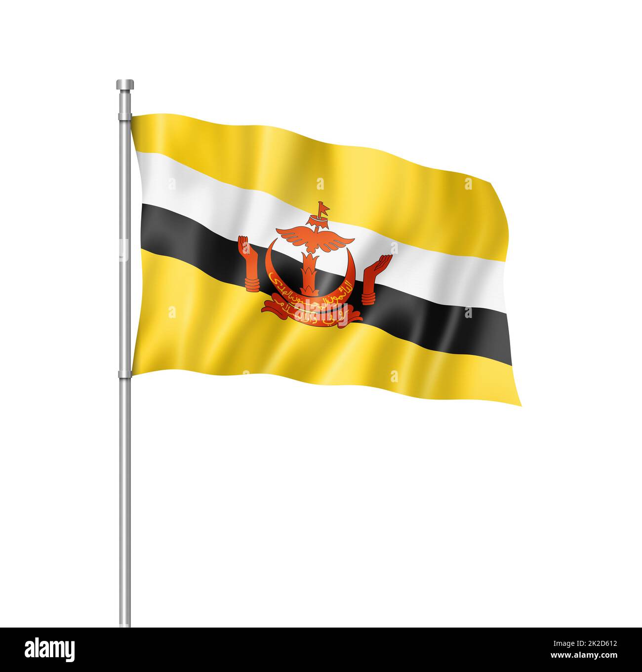 Bruneian flag isolated on white Stock Photo - Alamy