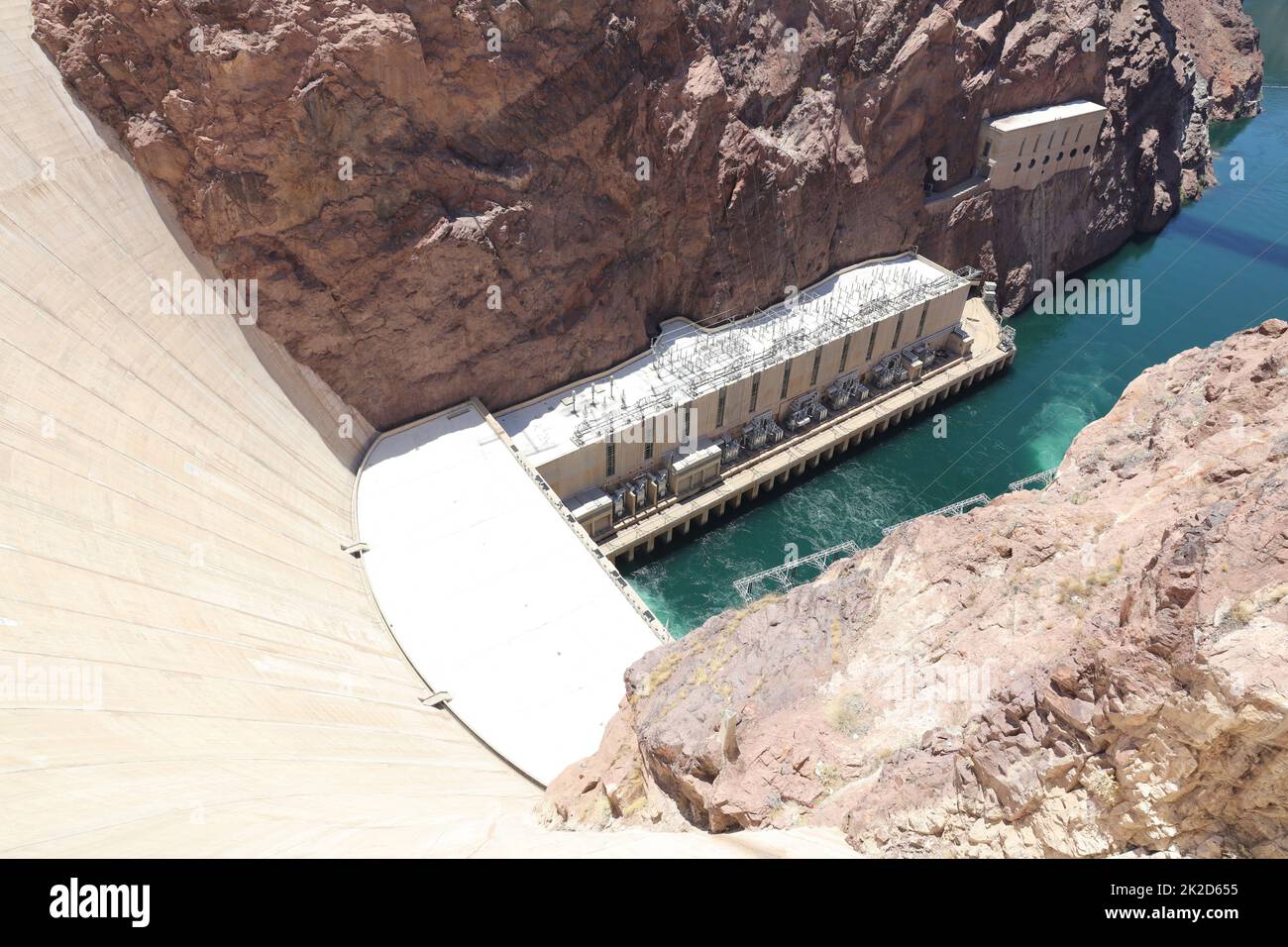Hoover Dam on Colorado River at the Stateline of Nevada-Arizona. USA ...