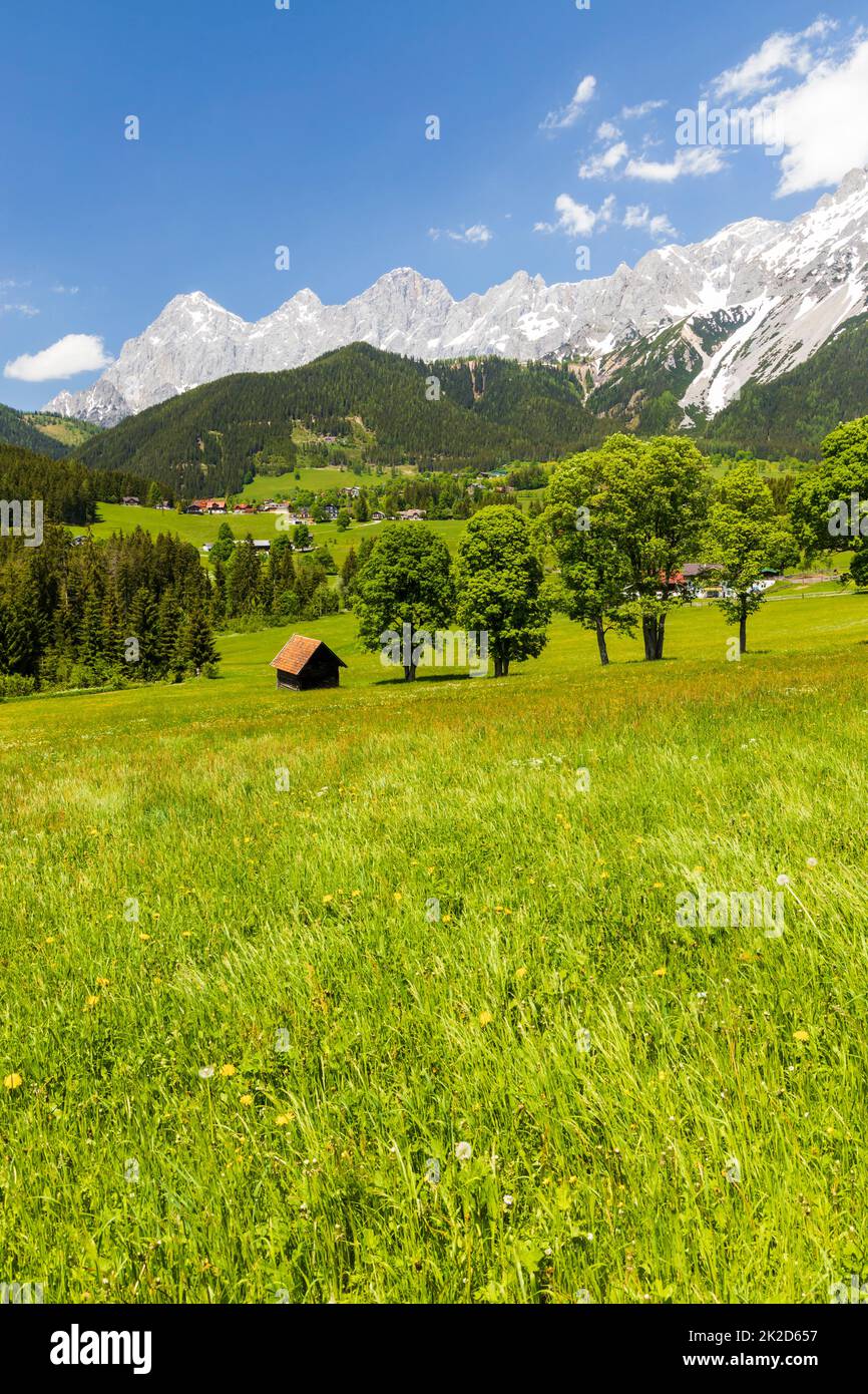 Dachstein and landscape near Ramsau, Austria Stock Photo - Alamy
