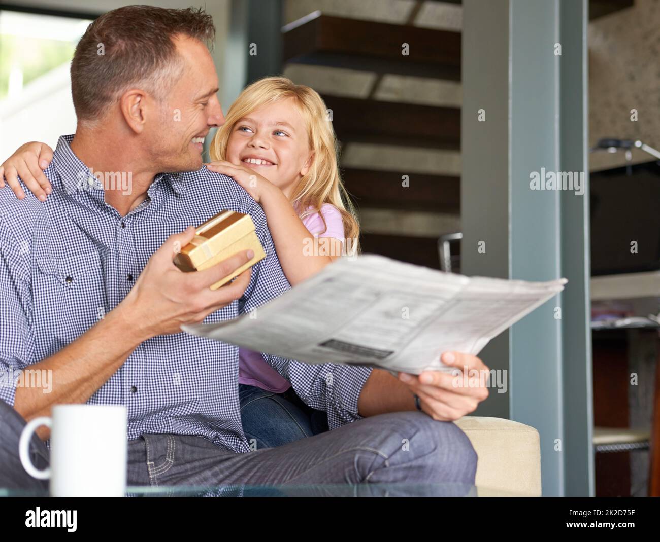 Happy father surprise gift hi-res stock photography and images - Alamy