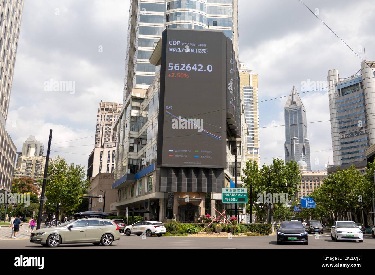 SHANGHAI, CHINA - SEPTEMBER 22, 2022 - A large screen displays the ...