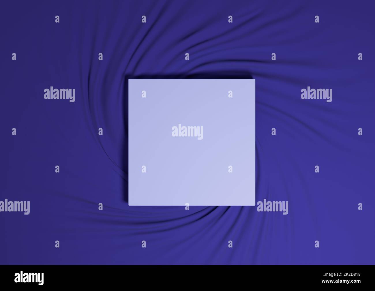 Dark blue 3D rendering minimal product podium top view flat lay textile ...