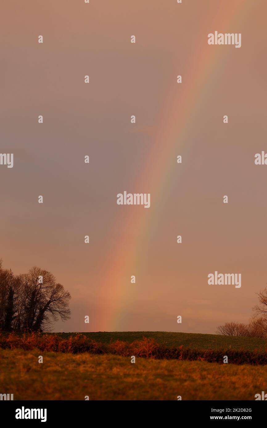 Rainbow over a field hi-res stock photography and images - Alamy