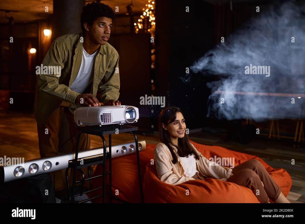 Man woman couple watch watching hi-res stock photography and images - Alamy