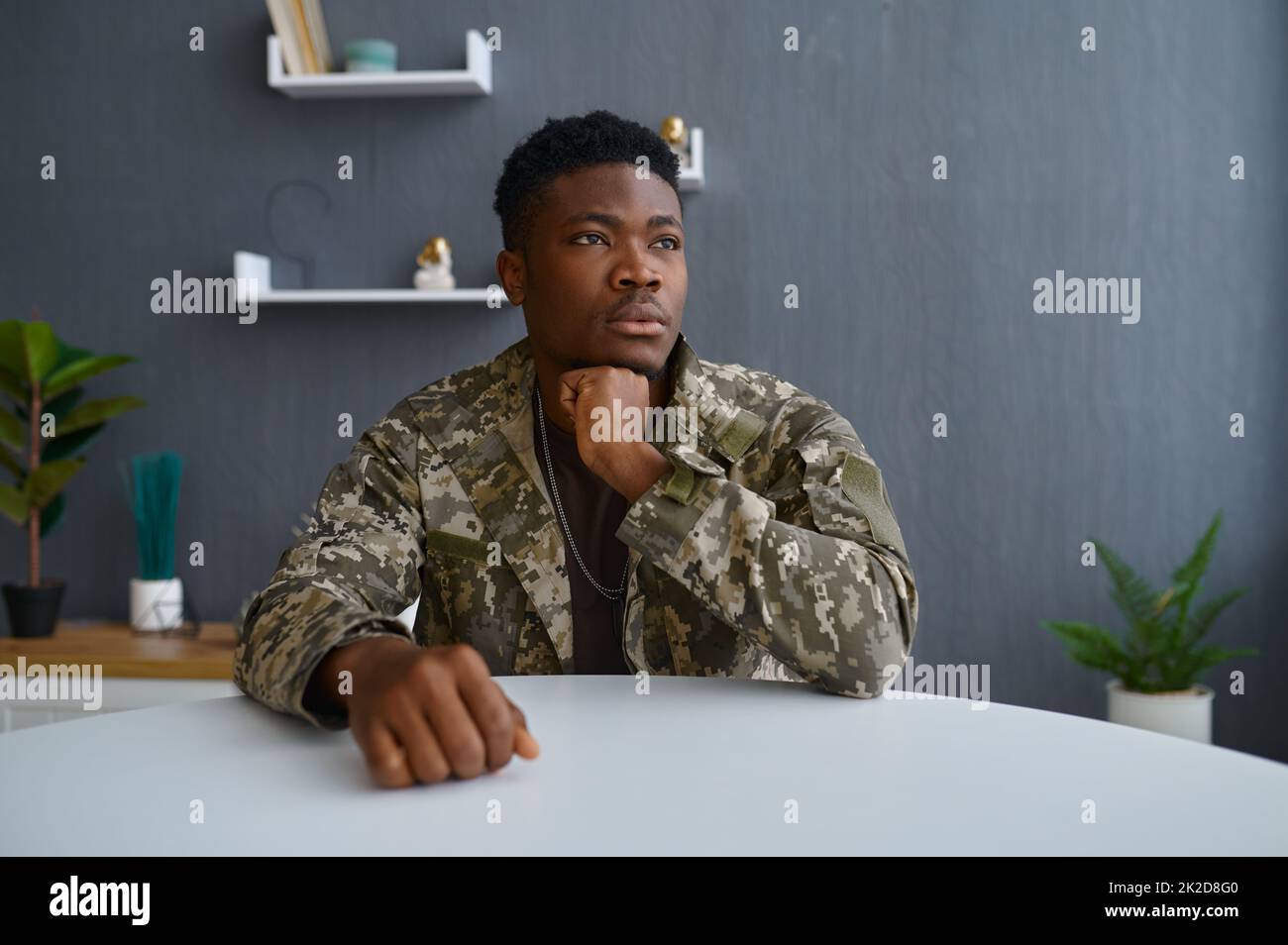 Military man looking at camera portrait Stock Photo - Alamy