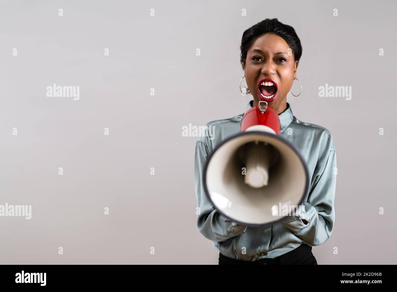 People Shout And Scream Through Megaphone Stock Photo - Alamy