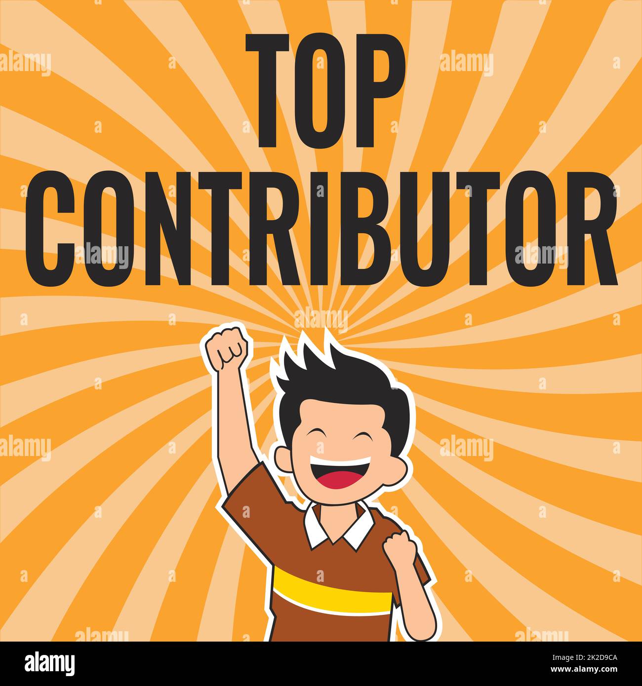 Text showing inspiration Top Contributor. Business showcase person who is knowledgeable in a ...