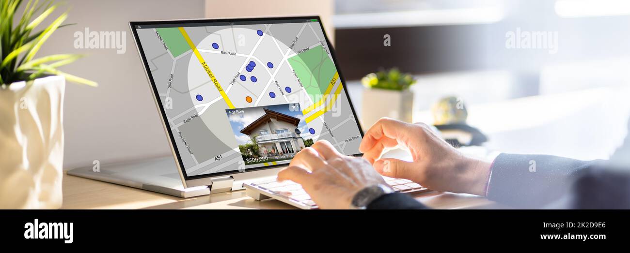 Online Real Estate Location Search Stock Photo - Alamy