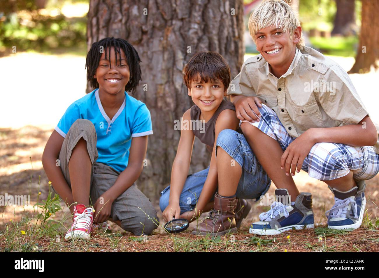 Boys in the forest hi-res stock photography and images - Alamy