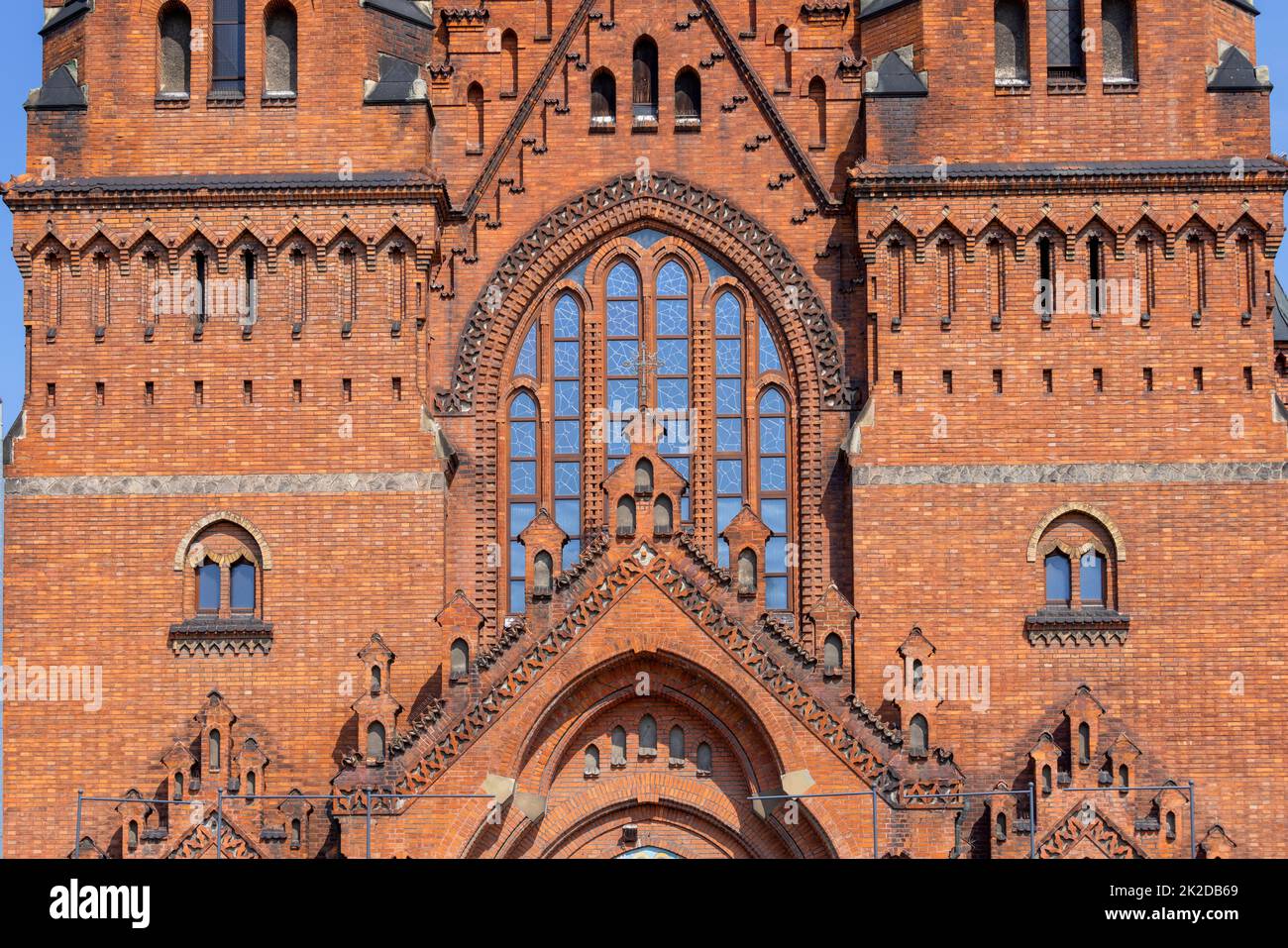 Church of the Holy Family, facade of Roman Catholic neo-gothic parish ...